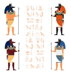 Set egyptian gods and goddesses deities of Vector Image