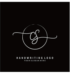 Cs initial handwriting logo with circle template Vector Image