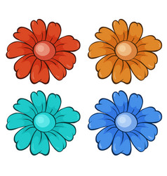 Isolated set flowers Royalty Free Vector Image