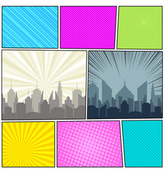 Comic book page colorful composition Royalty Free Vector