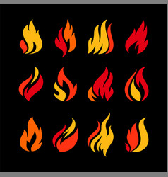 Cartoon fire flame sheet sprite animation Vector Image