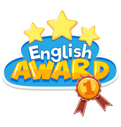 Certificate template for english award with kids Vector Image