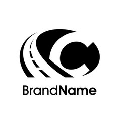 Simple initial c road logo Royalty Free Vector Image