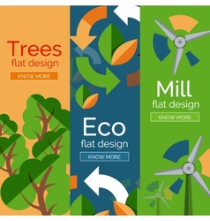 Flat design nature concept green energy Royalty Free Vector