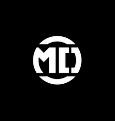 Mo logo monogram with slash style design template Vector Image