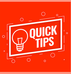 Quick tips background for helpful tricks and hints