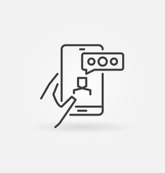 Hand hold phone video call Royalty Free Vector Image