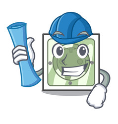 Architect power socket attached mascot wall Vector Image