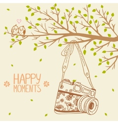 Camera and tree Royalty Free Vector Image - VectorStock