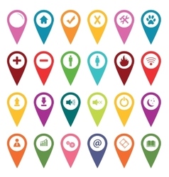 Map marker with icons-set two Royalty Free Vector Image