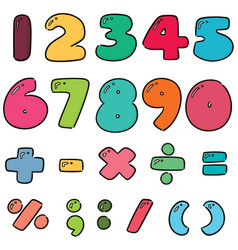 Set of number Royalty Free Vector Image - VectorStock