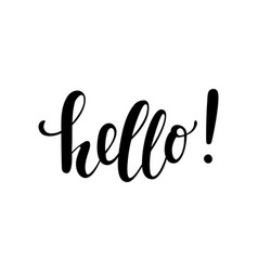 Hello hand drawn calligraphy and brush pen Vector Image