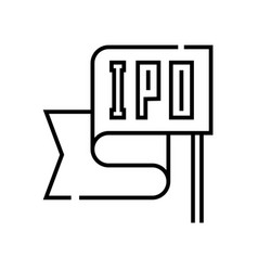 Ipo flag line icon concept sign outline Royalty Free Vector