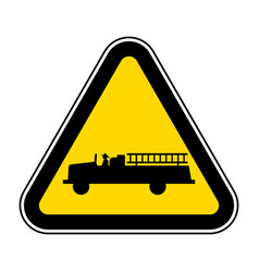 Emergency vehicle crossing sign on white Vector Image
