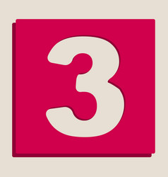Number 3 sign design template element Royalty Free Vector