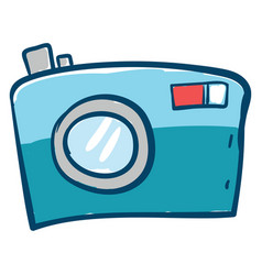 Blue camera on white background Royalty Free Vector Image
