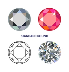 Standard round gem cut Royalty Free Vector Image