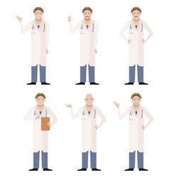 Male doctor set Royalty Free Vector Image - VectorStock