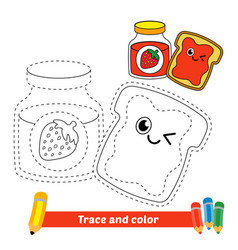 Trace and color for kids rainbow Royalty Free Vector Image