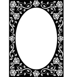 Silhouette border roses Royalty Free Vector Image
