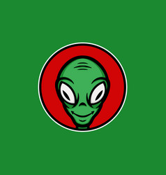 Alien breaks through a hole into space Royalty Free Vector