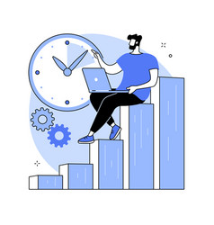 Productivity workplace concept with character Vector Image