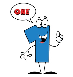 Funny cartoon numbers-1 Royalty Free Vector Image