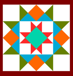 Barn quilt pattern amish patchwork design Vector Image