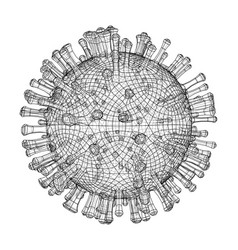 Wire-frame model a virus Royalty Free Vector Image