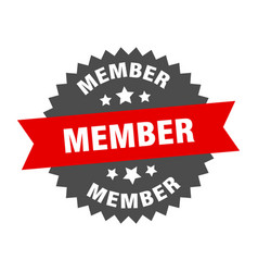 Member stamp round grunge sign label Royalty Free Vector