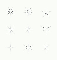 Set of sparkle lights stars Royalty Free Vector Image