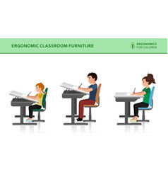 Ergonomics correct sitting posture Royalty Free Vector Image