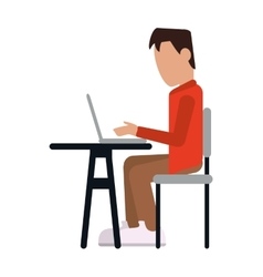 Person using laptop icon Royalty Free Vector Image