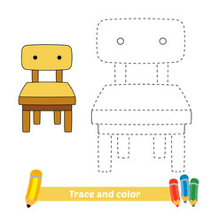Trace and color for kids zebra Royalty Free Vector Image
