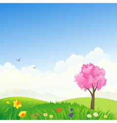 Rural spring scene Royalty Free Vector Image - VectorStock