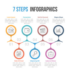 Tree infographics template with 7 branches options