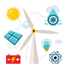 Electric power isometric icons energy generator Vector Image