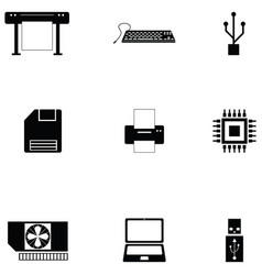 Circuit board icon set Royalty Free Vector Image