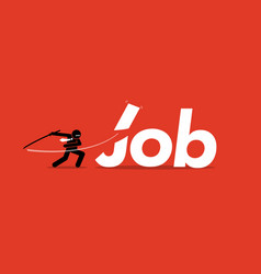 Job cut businessman artwork depicts Royalty Free Vector