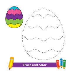 Trace and color for kids dinosaur egg Royalty Free Vector
