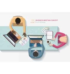 Office meeting top view conference group teamwork Vector Image