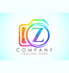 Initial n monogram letter with a camera icon logo Vector Image