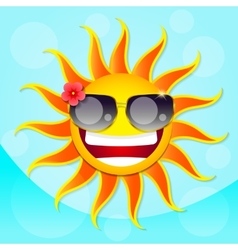 Happy summer sun with glasses Royalty Free Vector Image