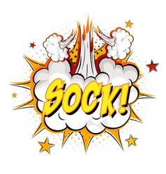 Word sizzle on comic cloud explosion background Vector Image