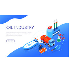 Isometric oil barrels with falling graph Vector Image