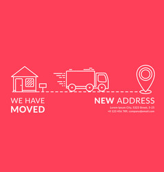 We are moving minimalistic yellow flyer template Vector Image