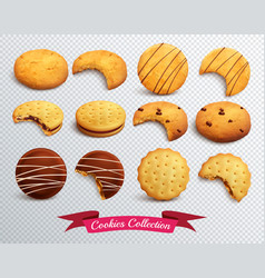 Cookie sweets icon set Royalty Free Vector Image