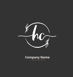 H c hc initial handwriting and signature logo Vector Image