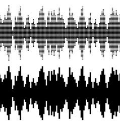 Black square sound wave patterns Royalty Free Vector Image