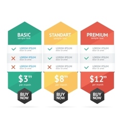 Pricing plans and tables for web and application Vector Image